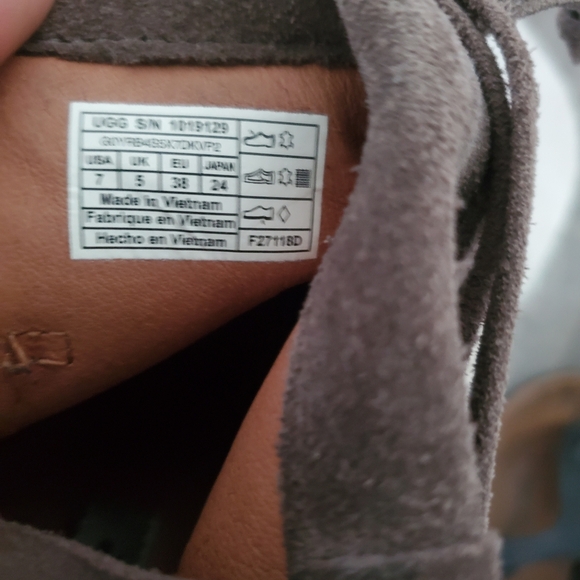 UGG | Shoes | Ugg Reid Suede Ankle Boots Moccasins Sheepskin Lined ...